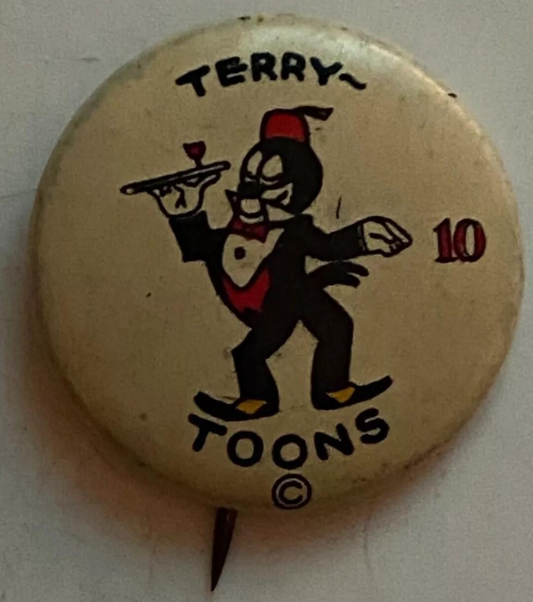 1930s TERRY TOONS 10 Comics Pin Litho Tin Pinback Insert Vintage Comic ...