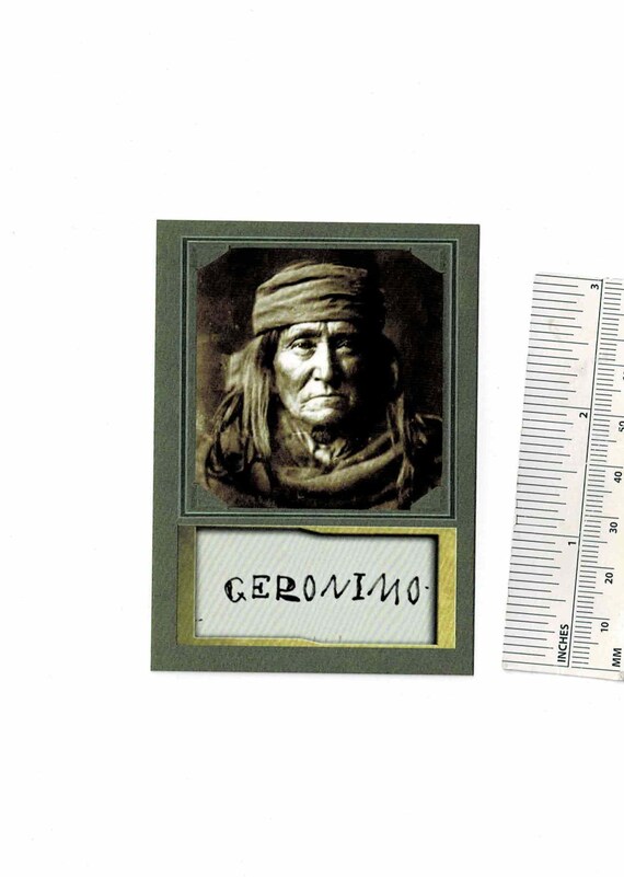 GERONIMO Apache Indian Chief Native American Trading Card W/ - Etsy