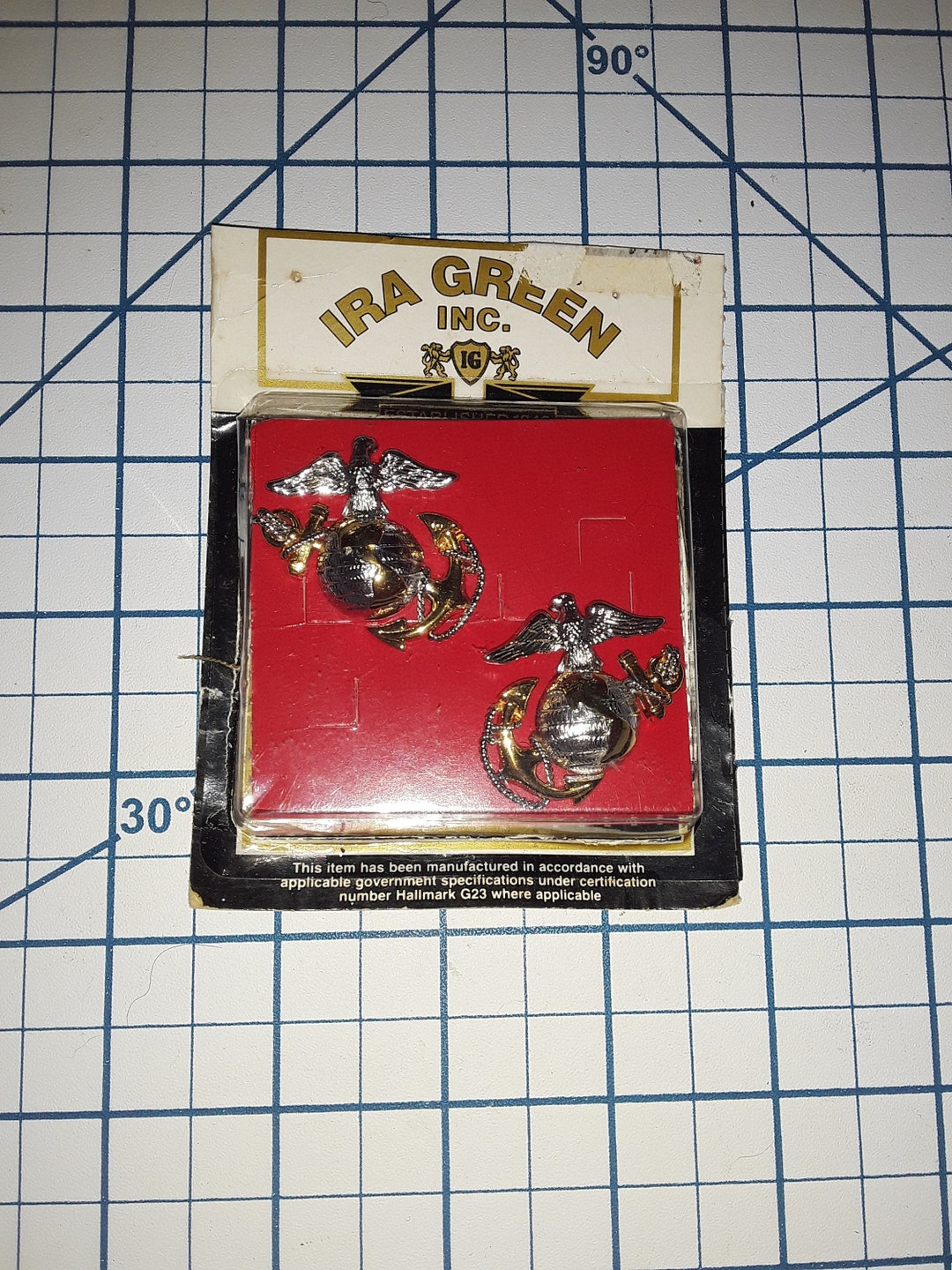 Large Orig WW2 Lot of 2 Sterling Silver USMC Officers Insignias in ...