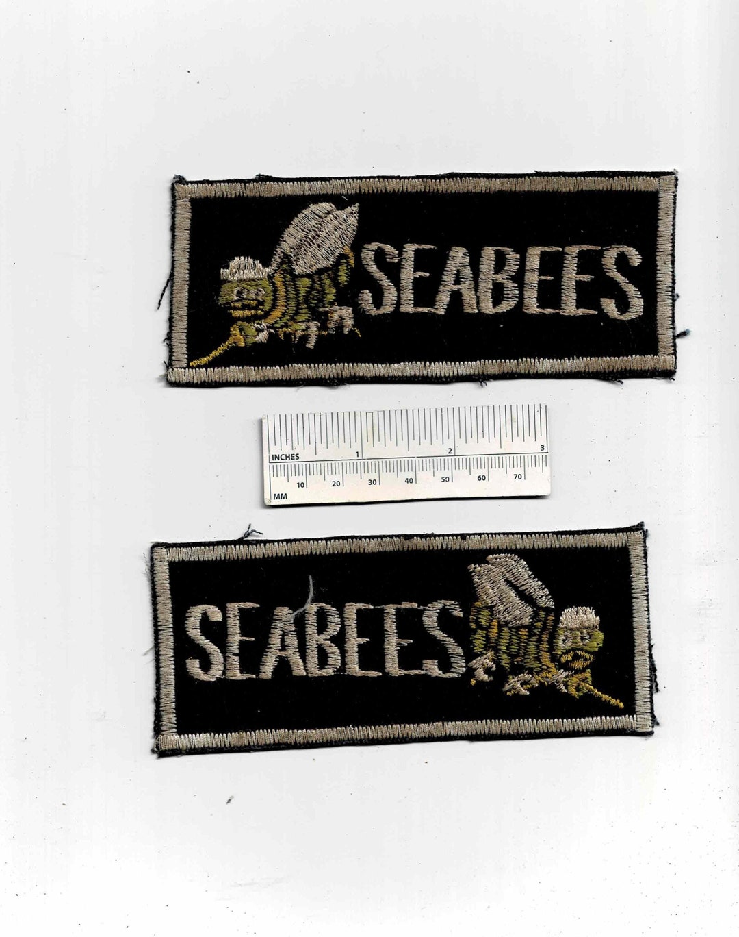 Vietnam War SEABEES Lot of 2 Patches US Navy Liberty Uniform Construction Batt Cuff Pair Set ...