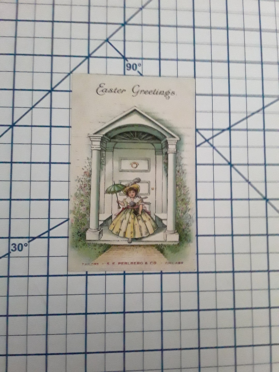 C1880s A JOYFUL EASTER Trade Card Advertising Chicago Tailor Shop Happy ...