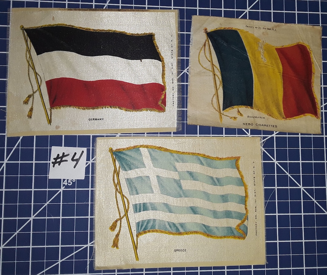 C1910 Lot of 3 Nebo 'national Flags of the World' #4 Tobacco Silk ...