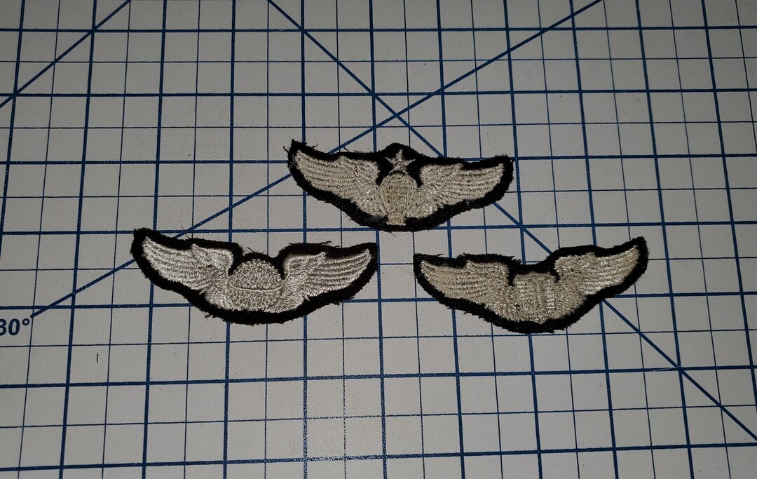WW2 Lot of 3 Diff BALLOON, NAVIGATOR & Liaison Pilot Wings Patch US Army Air Force Insignia ...