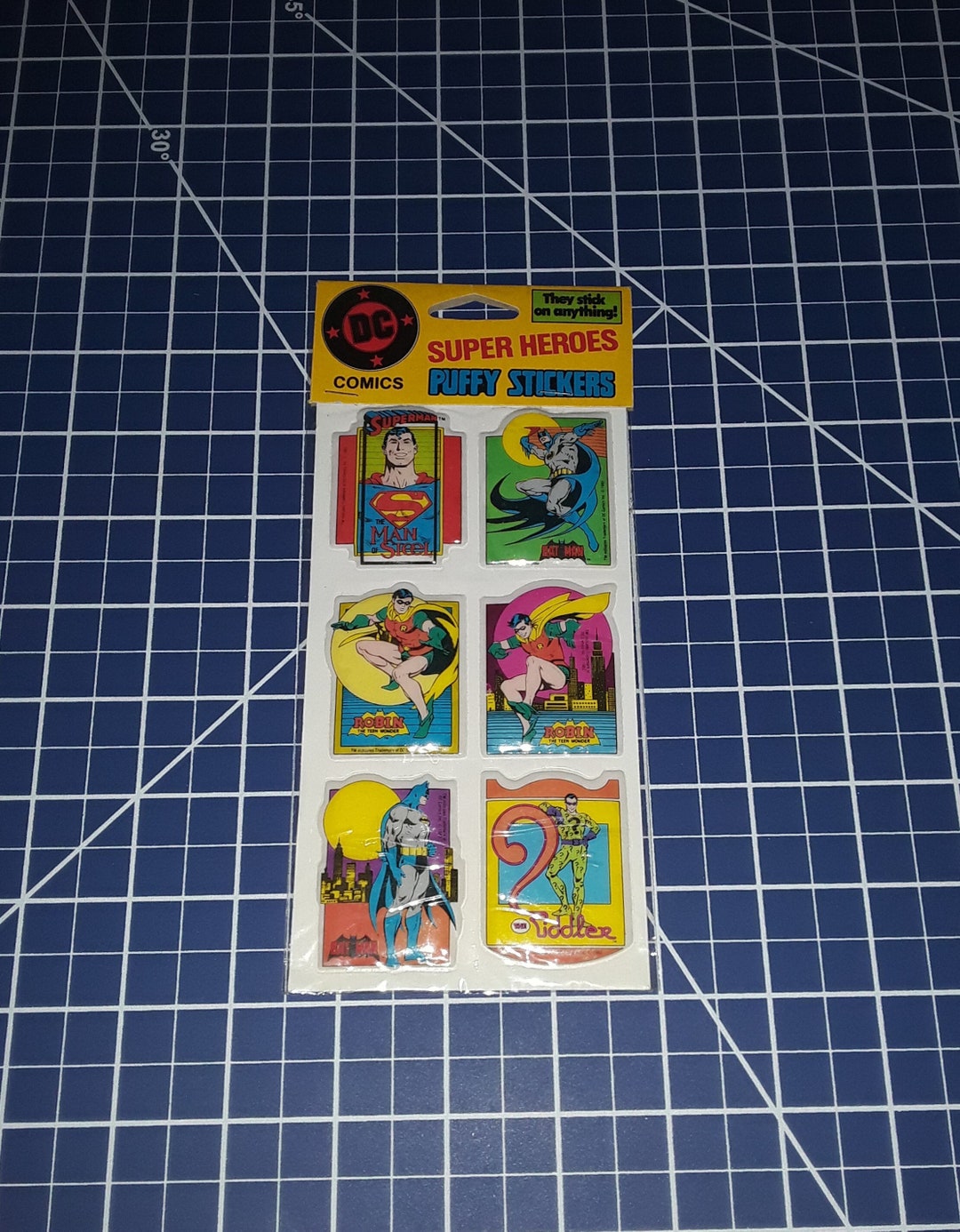 1988 DC SUPER HEROES Puffy Stickers in Original Packaging Superman ...
