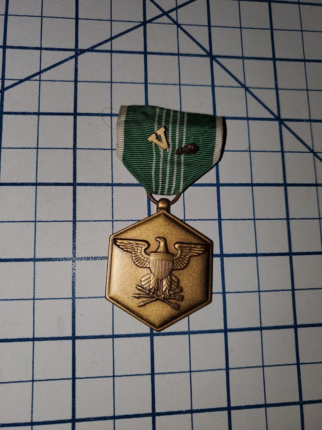 US Army COMMENDATION Medal Insignia Badge Military Merit Vintage Award ...