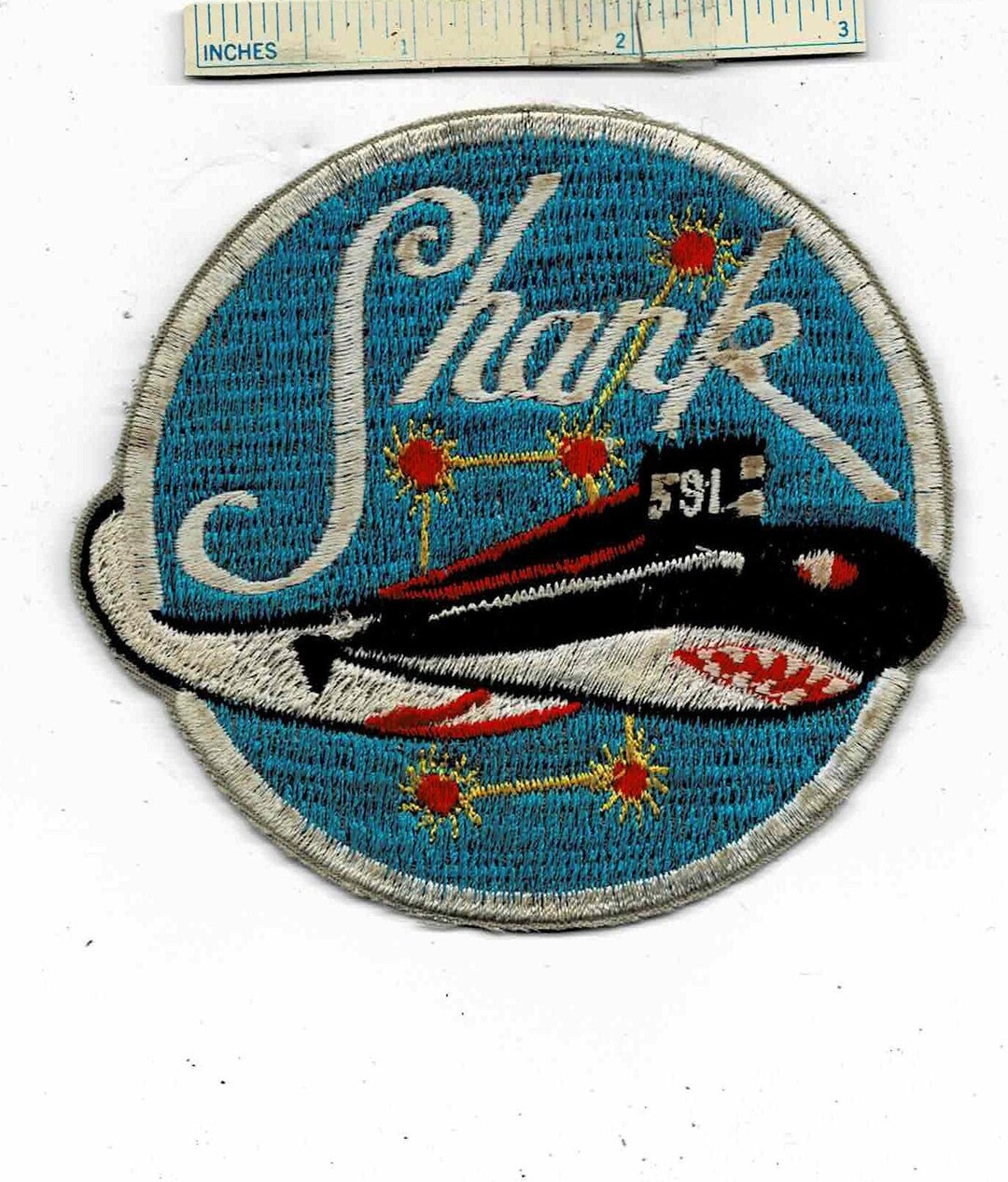 Large 1960s Uss SHARK Ssn-591 Submarine Boat US Navy Shoulder Patch ...