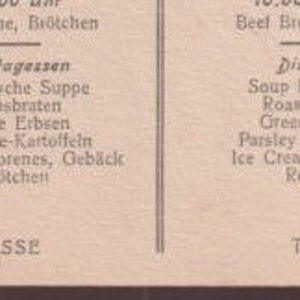 1929 SS DRESDEN Menu Card 3rd Class Postcard Vintage Cruise Ship - Etsy