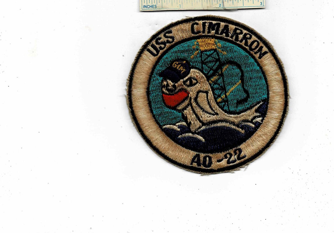 Large Vietnam War USS CIMARRON AO-22 Oiler Ship Us Navy Shoulder Patch ...