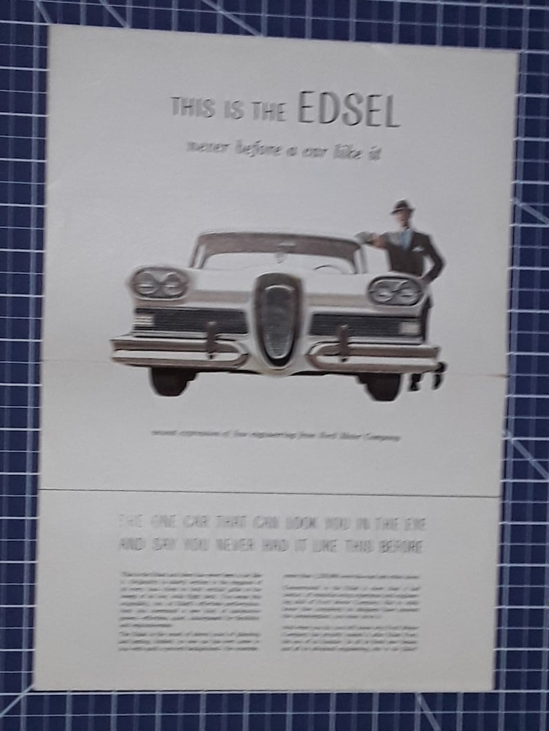 1957 EDSEL CARS this is the Edsel Promotional - Etsy