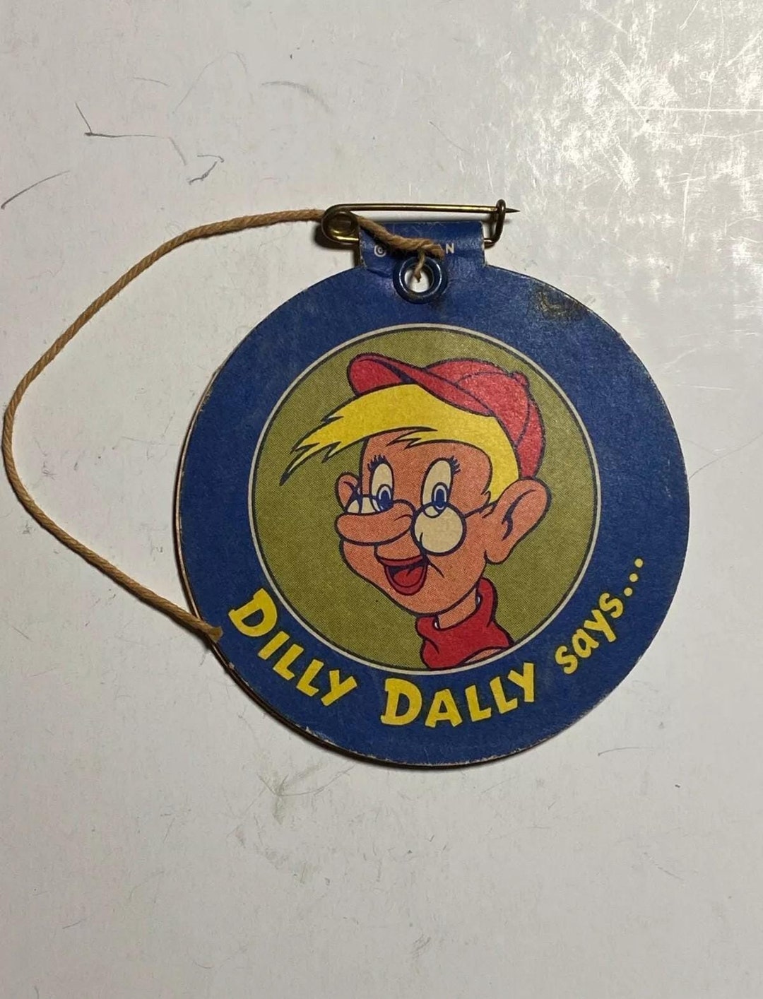 1950s DILLY DALLY - the Howdy Doody Show - Wonder Bread Cardboard Pinback Flip Badge Button ...