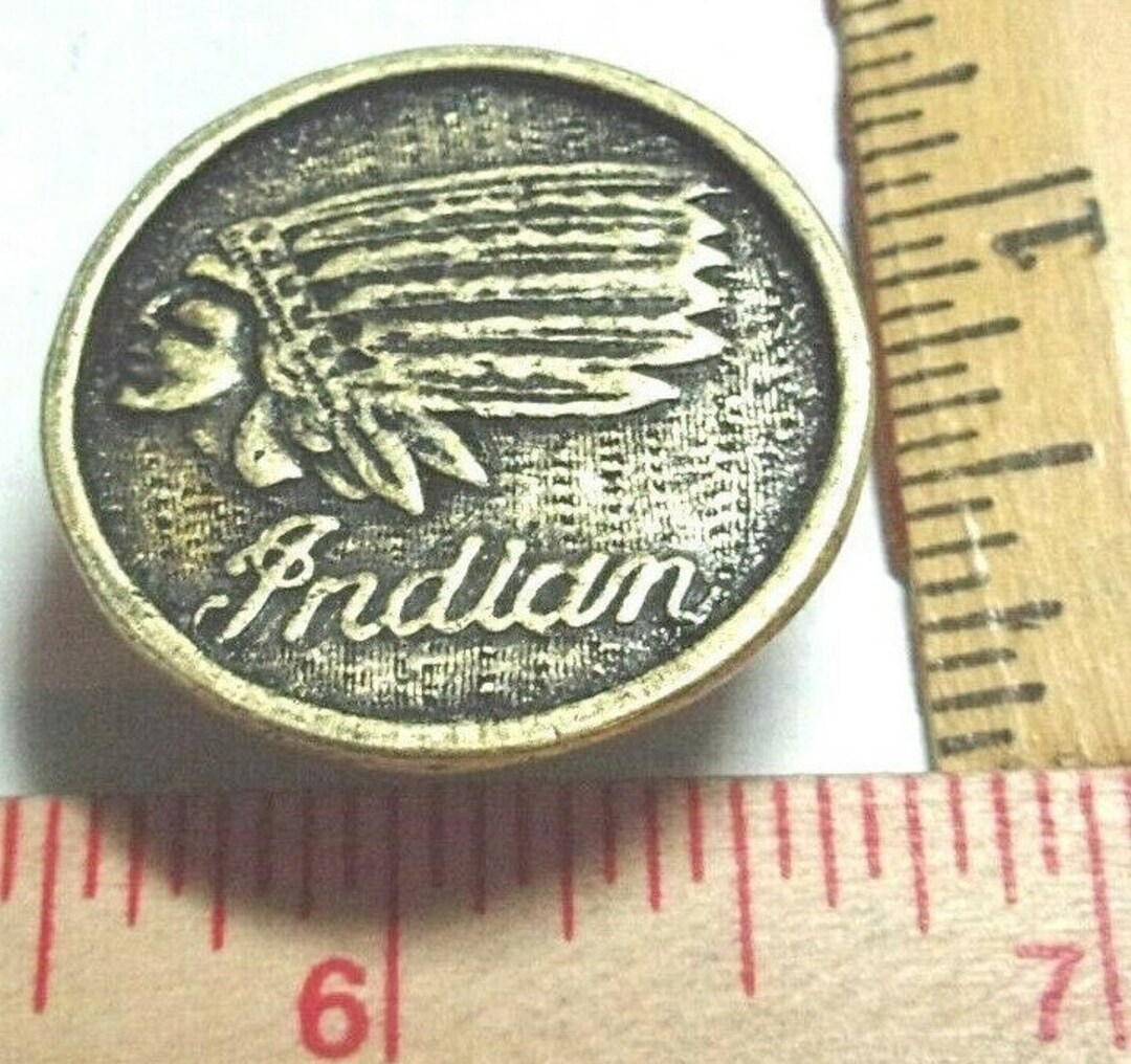 C1950s INDIAN MOTORCYCLE Screw-back Pin Concho Brass-like Vintage ...
