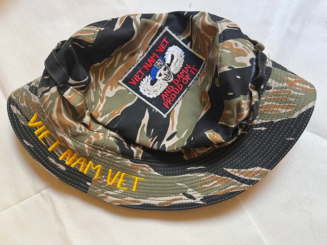 Vietnam War BOONIE HAT W/ Vet Patch Camo Jungle 9 NOS Green - Etsy