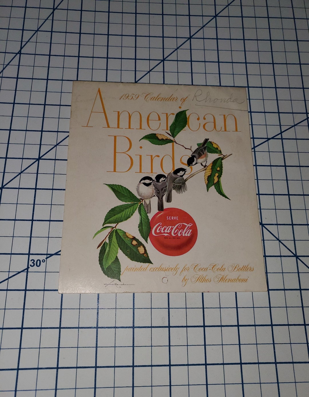1959 COCA-COLA American Birds Theme Wall Calendar Coke Vintage Us Soft ...