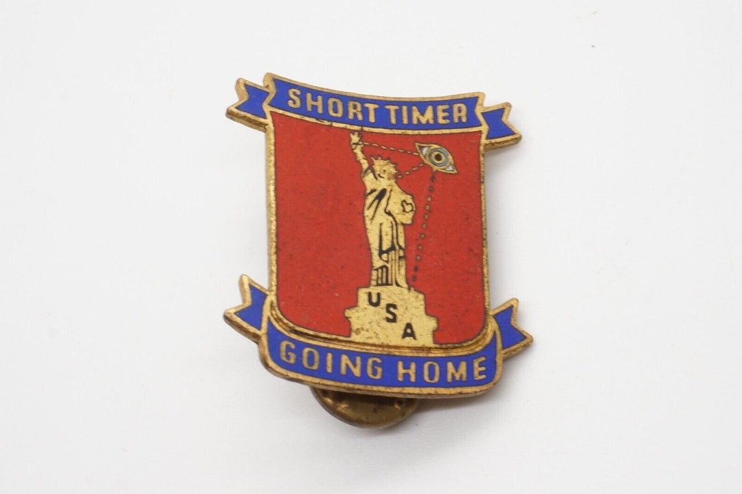 Orig WW2 End of War - SHORT TIMER Going Home - Crest Theatre Made Badge ...
