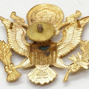 WW2 Gold Plated Army Enlisted HAT BADGE by Amcraft Screw Post Wwii ...