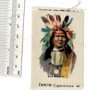1912 BIG SNAKE Indian Chiefs Tokio Cigarettes Tobacco Silk - Etsy