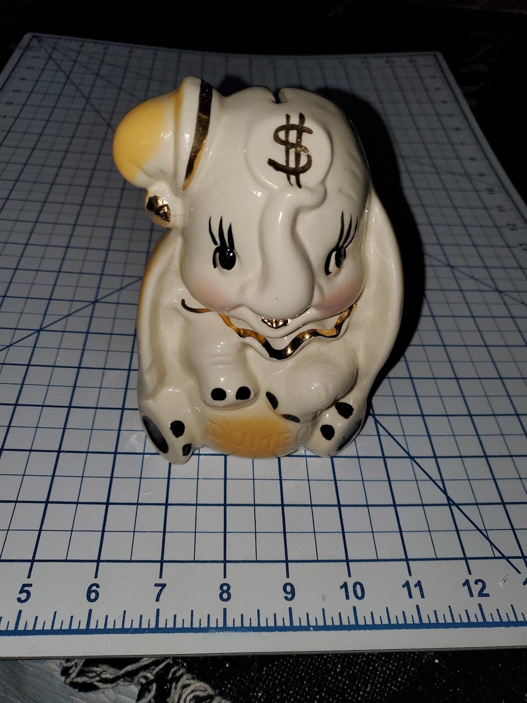 C1940s DUMBO Walt DISNEY Coin Bank Ceramic Glass Vintage Antique ...