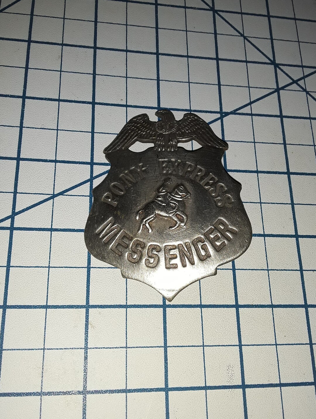 REPRO Brass PONY EXPRESS Badge Shield Metal - Full Size - Vintage ...