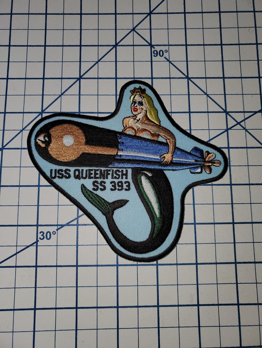 Repro Large WW2 Submarine USS QUEENFISH SS-393 Iron-on Wwii Sub Boat Us ...