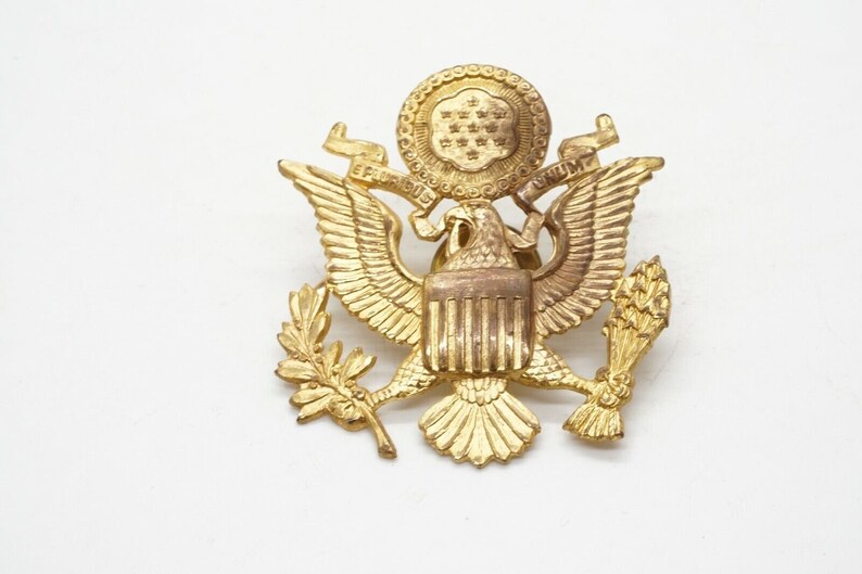 WW2 Gold Plated Army Enlisted HAT BADGE by Amcraft Screw Post - Etsy