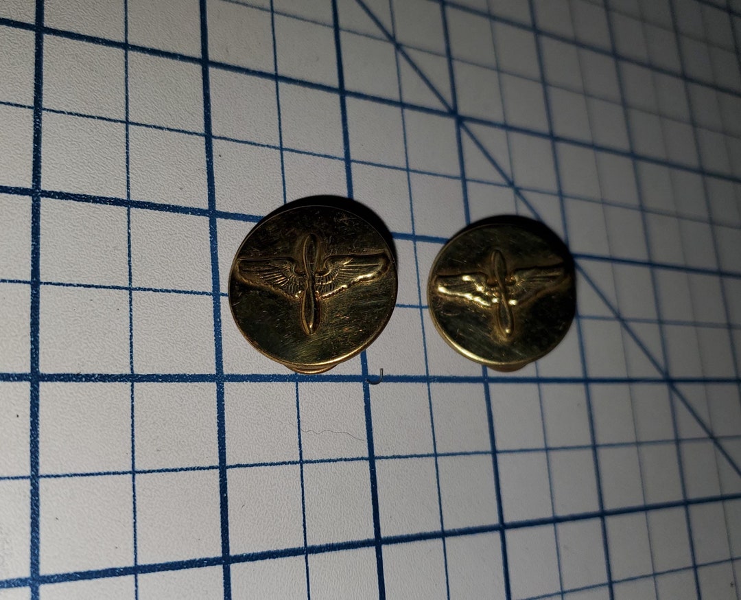 Lot of 2 WW2 USAAF Air Corps Enlisted Collar Brass Us Army Air Force ...