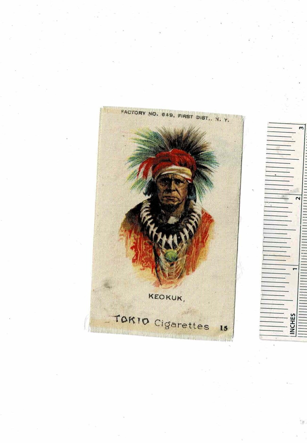 1912 KEOKUK Indian Chiefs Tokio Cigarettes Tobacco Silk S67 Native ...