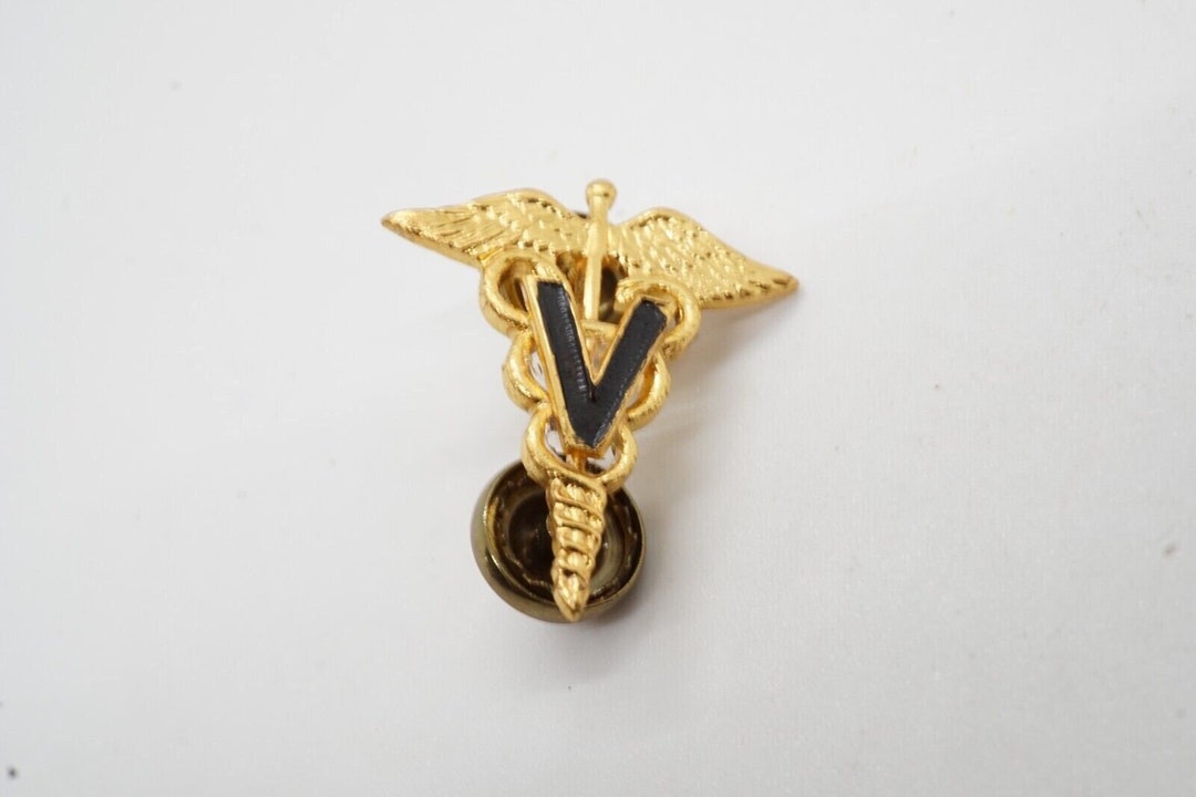 Orig Early WW2 Gold Plated Army VETERINARIAN Medical Animal Doctor ...