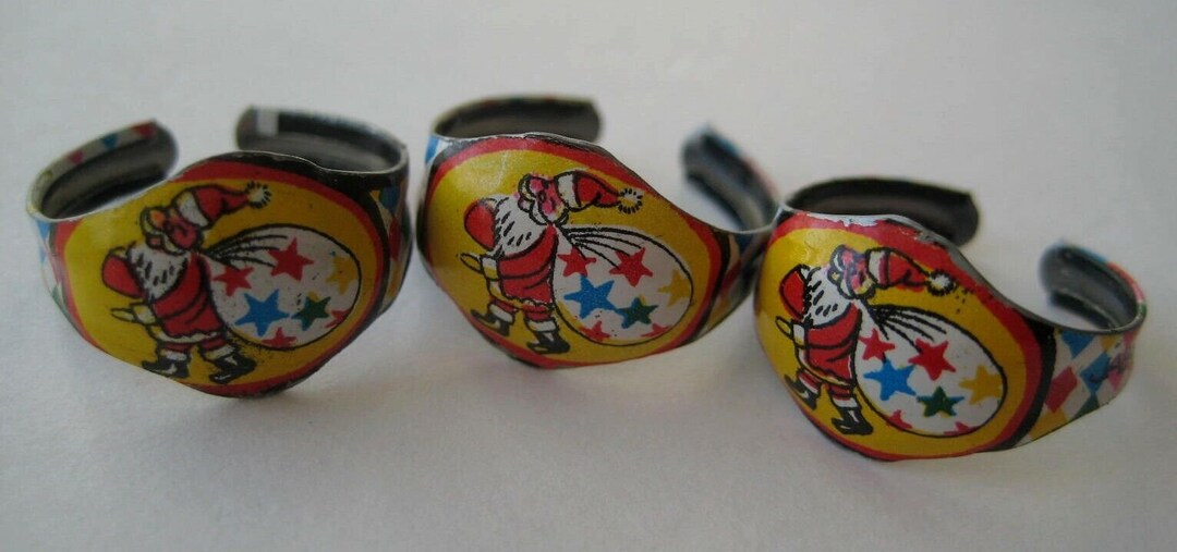 C1960s Lot of 3 SANTA CLAUS Rings Cracker Jack Adjustable Tin Metal Premiums Toys Prizes - Etsy