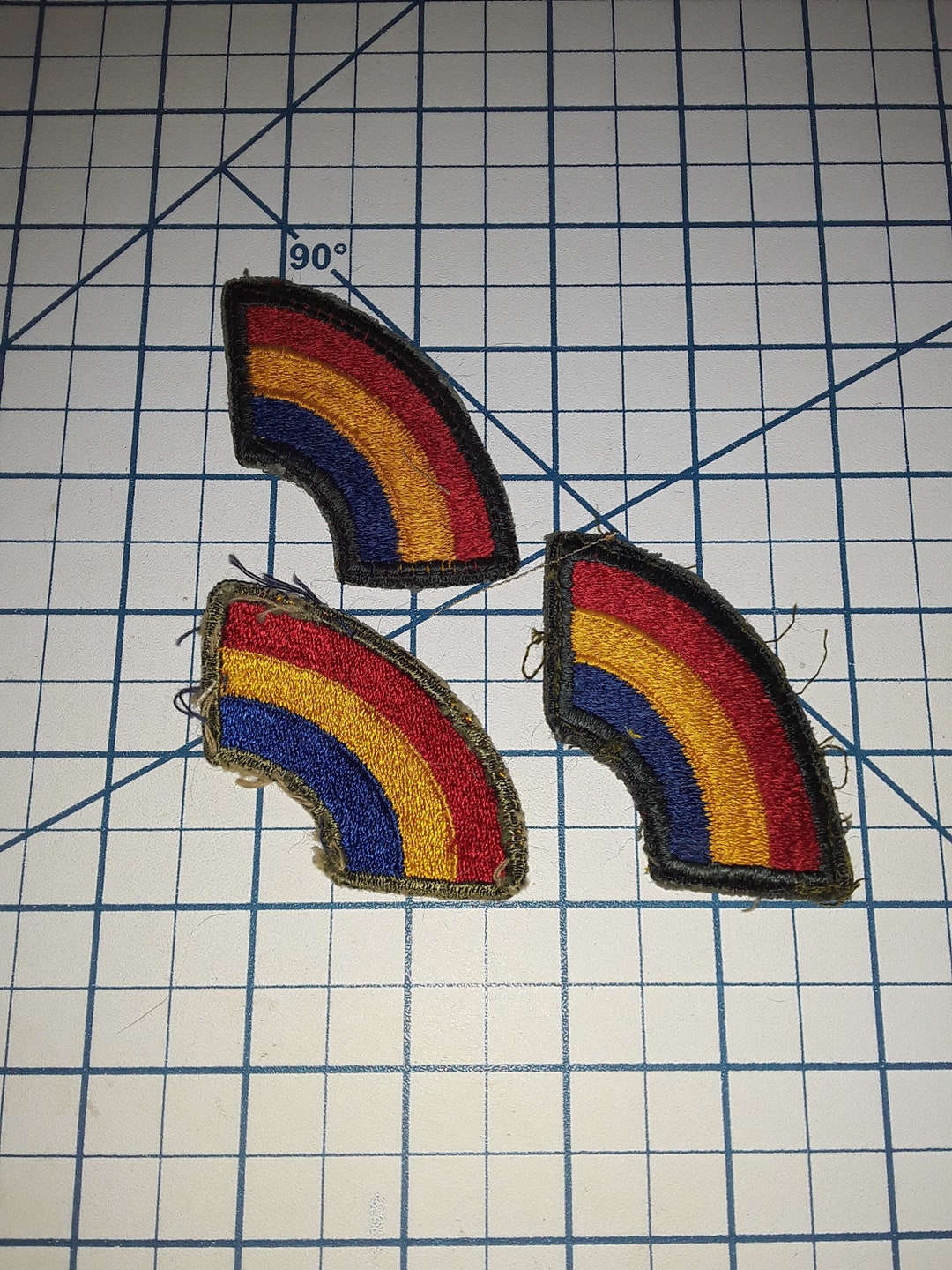 Lot of 3 WW2 RAINBOW 42nd INFANTRY Division Us Army Shoulder Patch ...