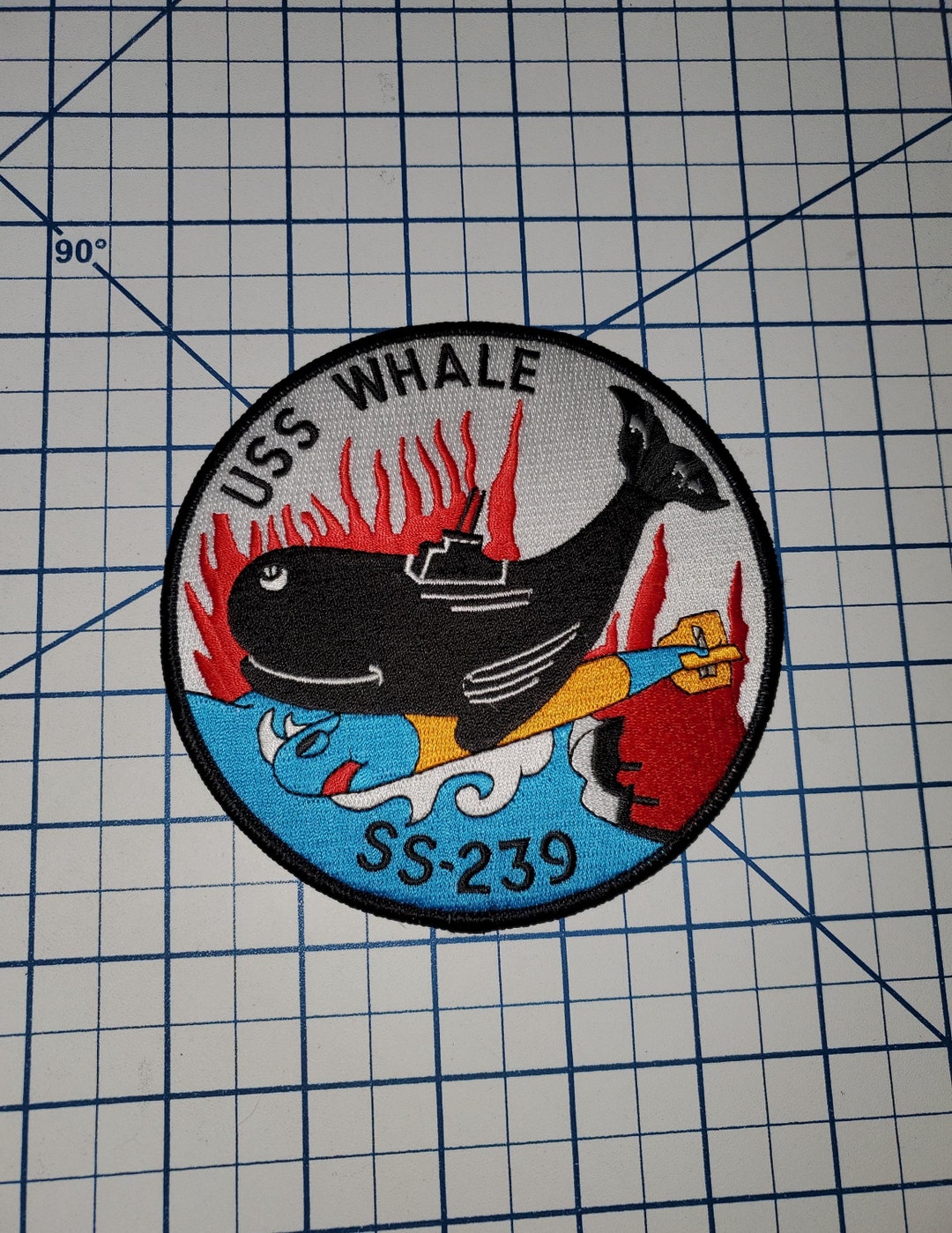 Repro Large WW2 Submarine USS WHALE SS-239 Iron-on Wwii Sub Boat Us ...