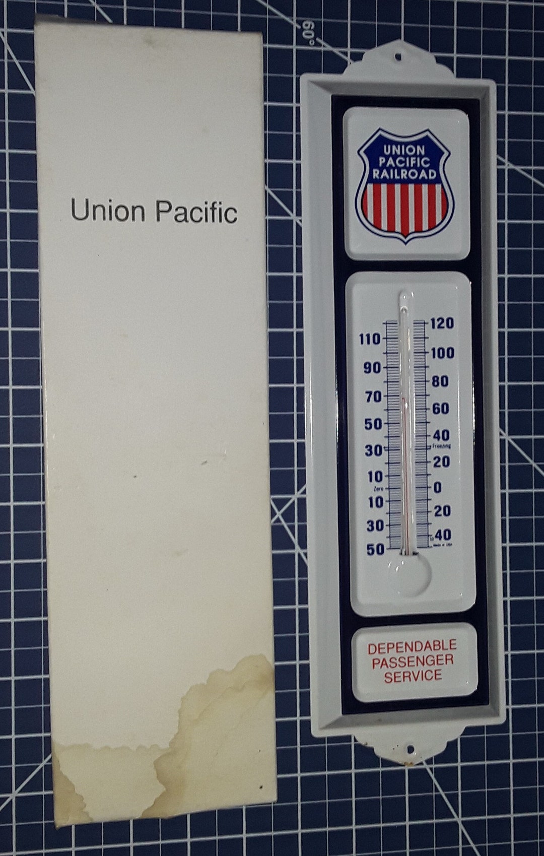 1980s UNION PACIFIC Railroad Outdoor Thermometer in Original Box NOS ...