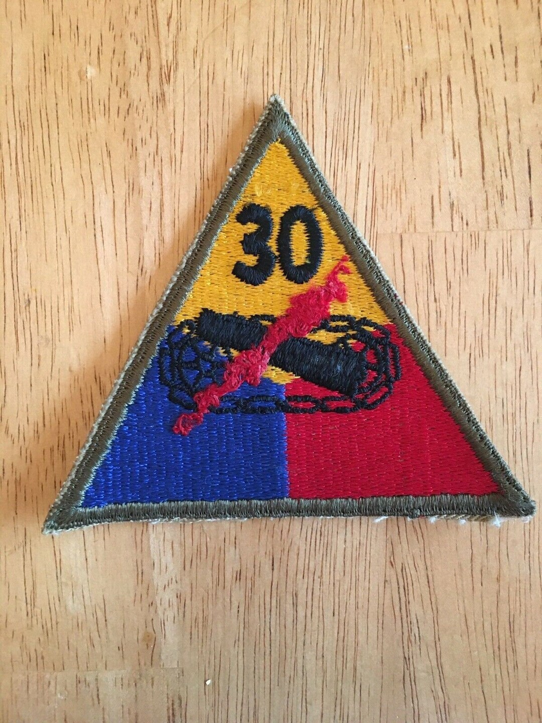 WW2 30th ARMORED TANK Division Us Army Shoulder Patch Cloth Wwii Quilt ...