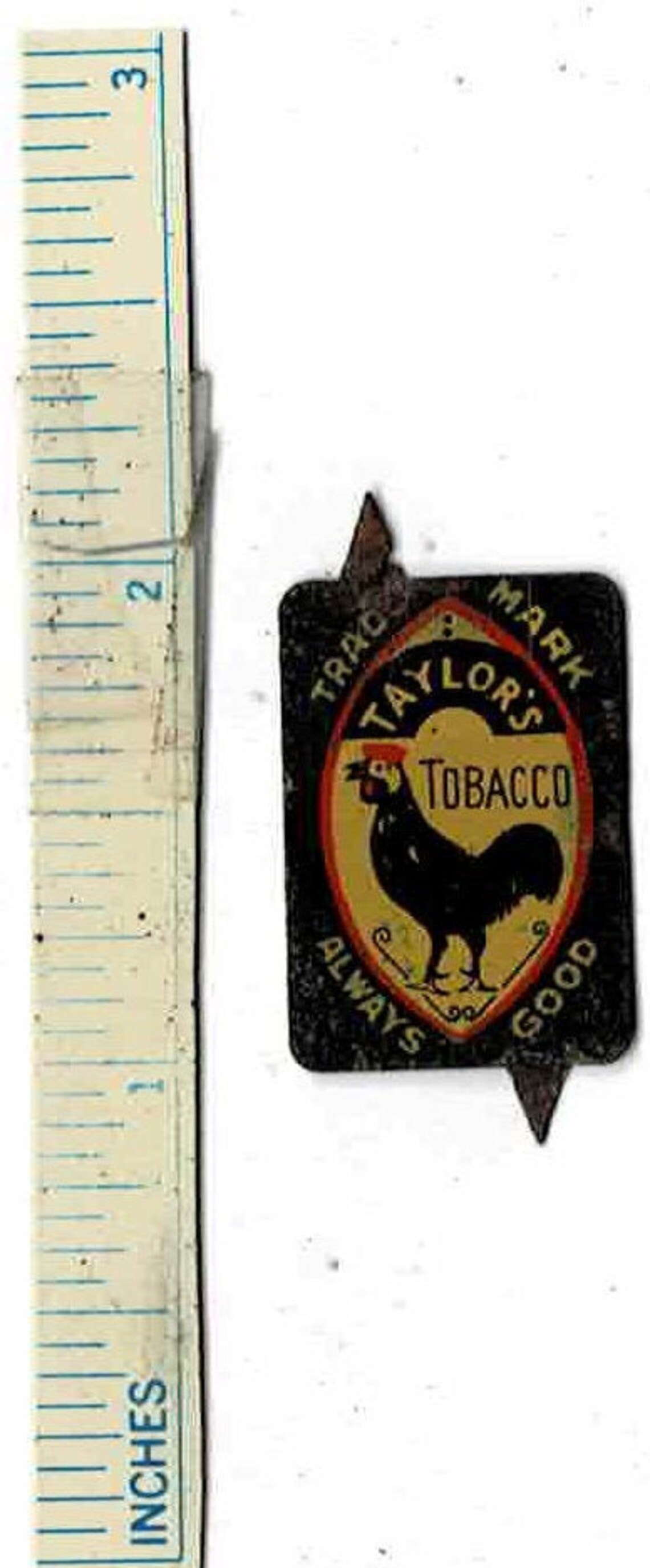 C1900 ROOSTER Taylor's Tin Tobacco Tag with Tabs Chicken | Etsy