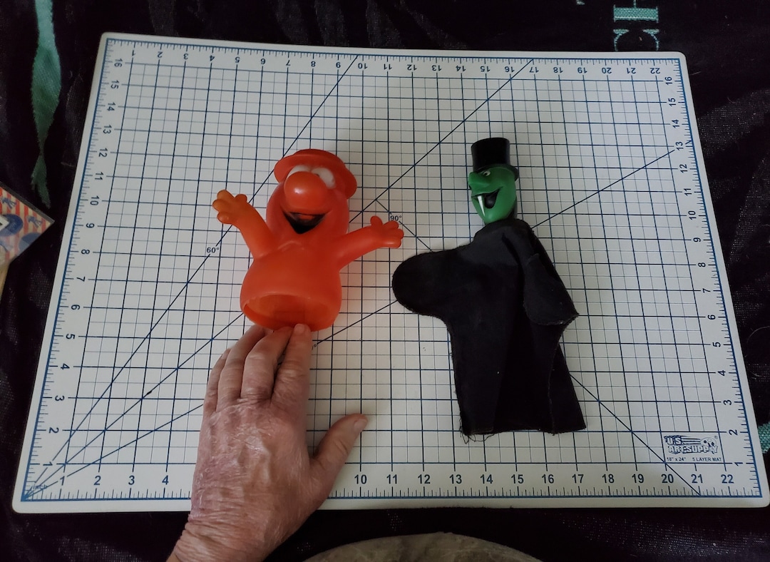 Rare! 1966 Mr. WIGGLE & Sweet Tooth SAM Hand Puppets Jello Gelatin ...