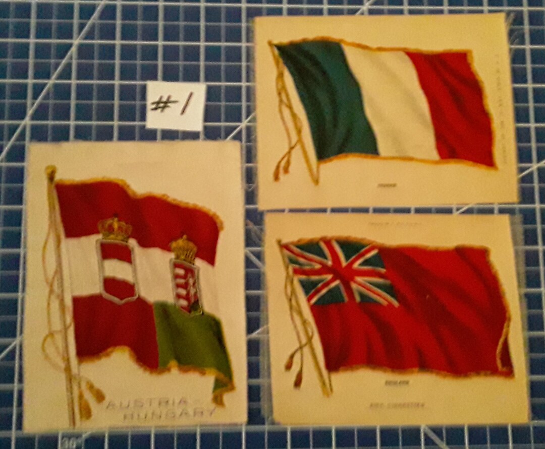 C1910 Lot of 3 Nebo 'national Flags of the World' 1 Tobacco Silk ...