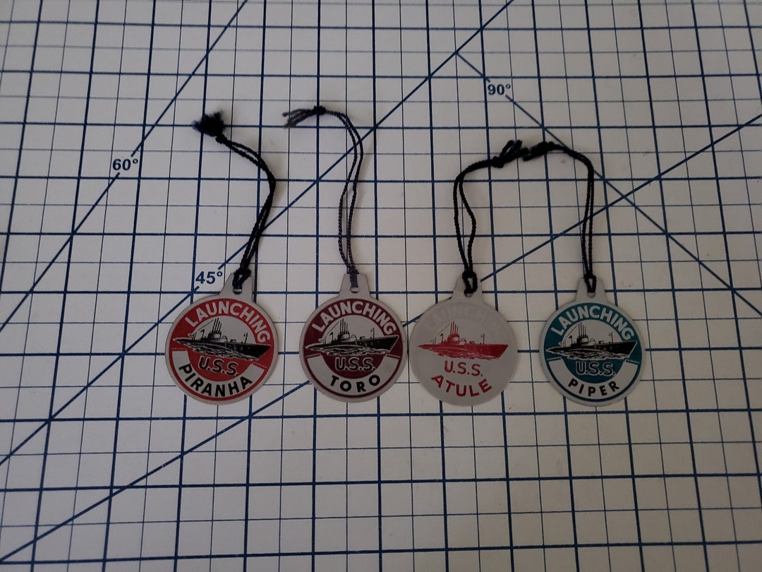 Orig WW2 Lot of 4 Diff Submarine Launching Tags WWII US Navy Sub Boat ...