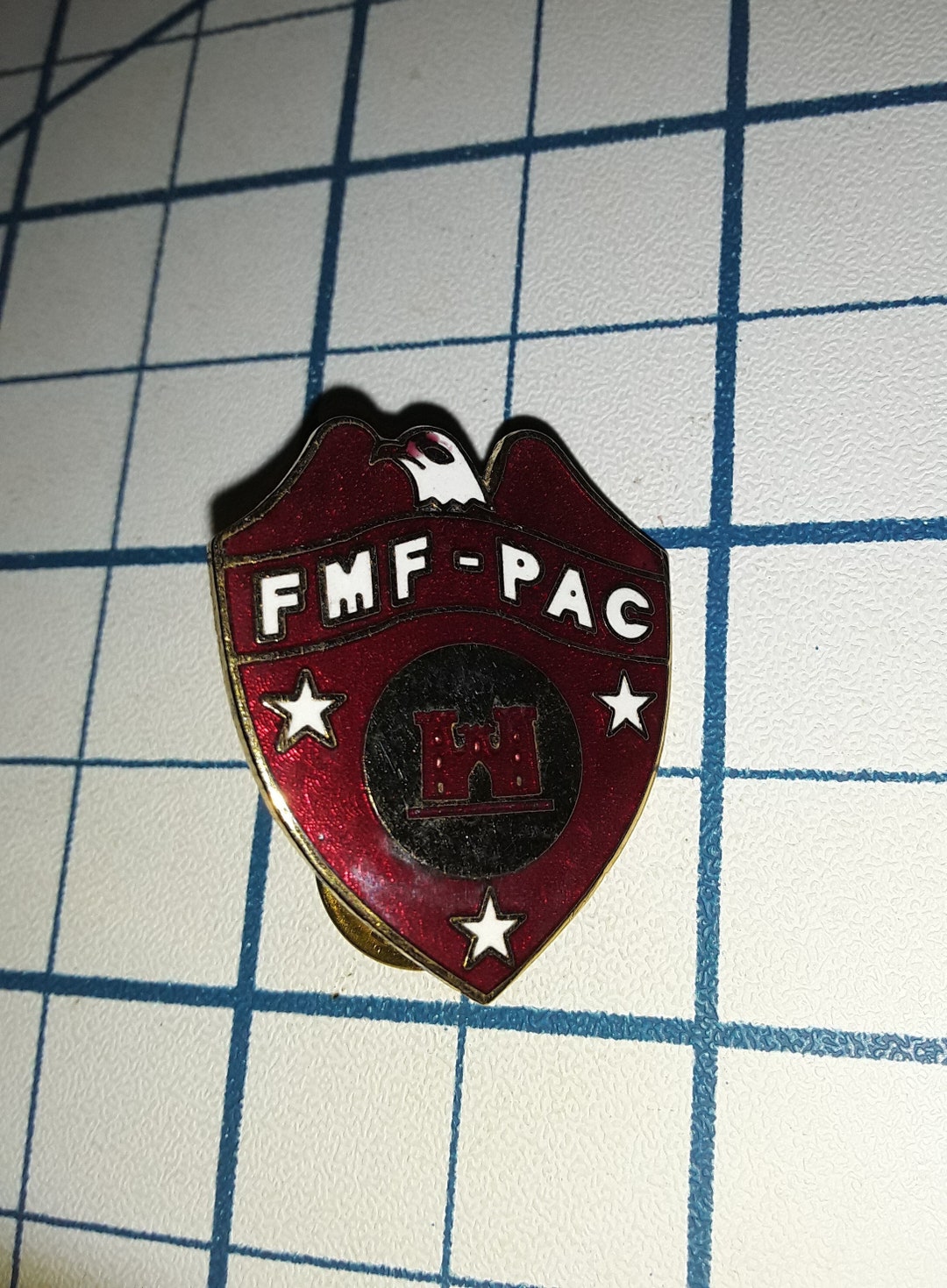 WW2 Usmc FMF-PAC Engineer Bn Pacific Fleet Marine Force Crest Badge ...