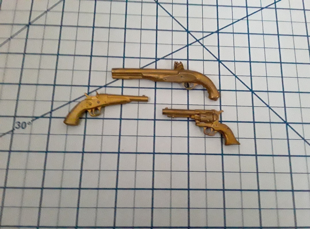 Orig WW2 Lot of 3 Metal PISTOL PAPER WEIGHTS Homefront Wwii Vintage Gun ...