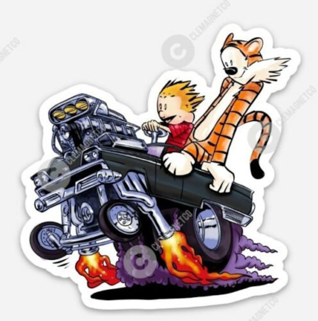 CHEVY Calvin & Hobbes Magnet - Chevrolet Muscle Car Automobile Ratfink ...