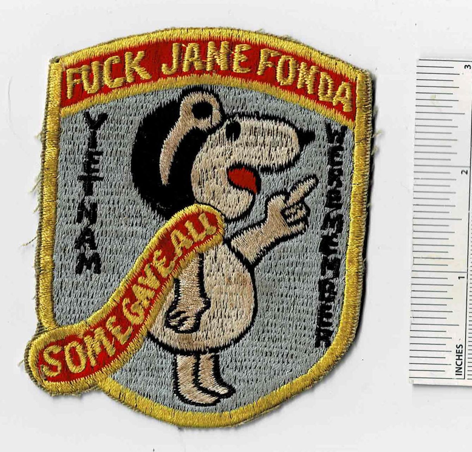 Large Vietnam War SNOOPY F JANE FONDA Red Scarfs 20th Tactical Air ...