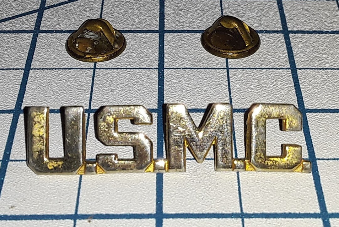 Orig WW2 USMC Officer Insignia US Marine Corps Wwii Vintage Collar ...