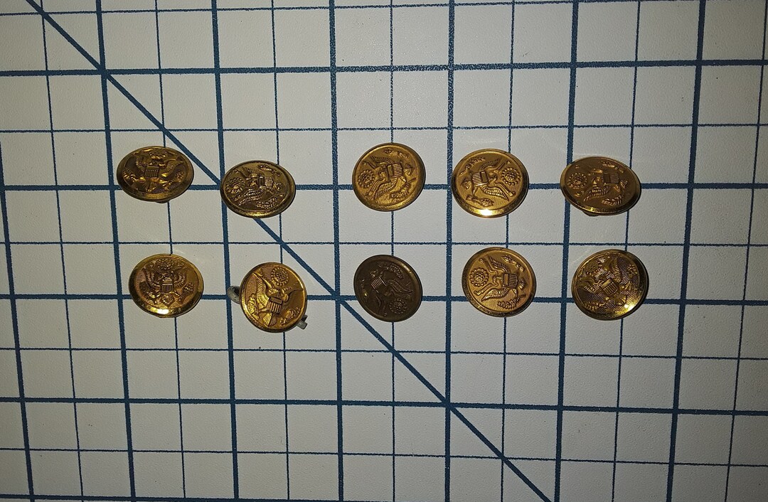 Lot of 10 WW2 US Army BUTTONS Jacket Coat Uniform #50 Wwii Field ...