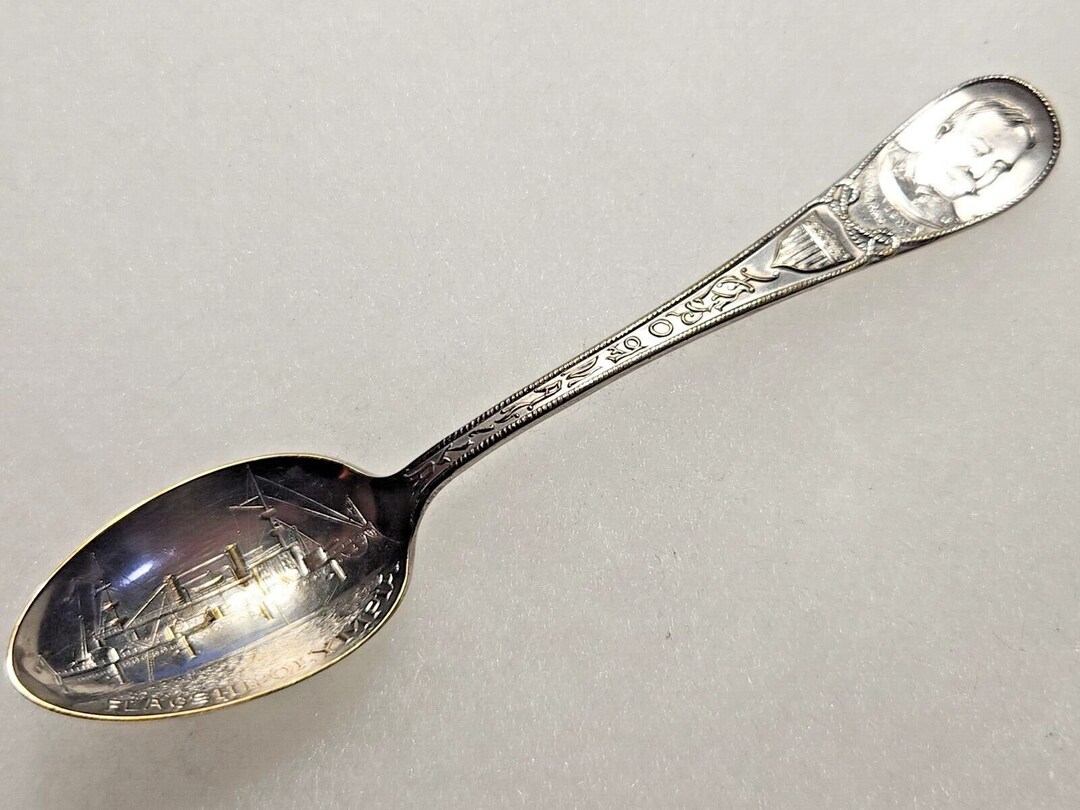 C1898 USS OLYMPIA C-6 Demitasse Spoon Silver Plate Us Ship Uss ...