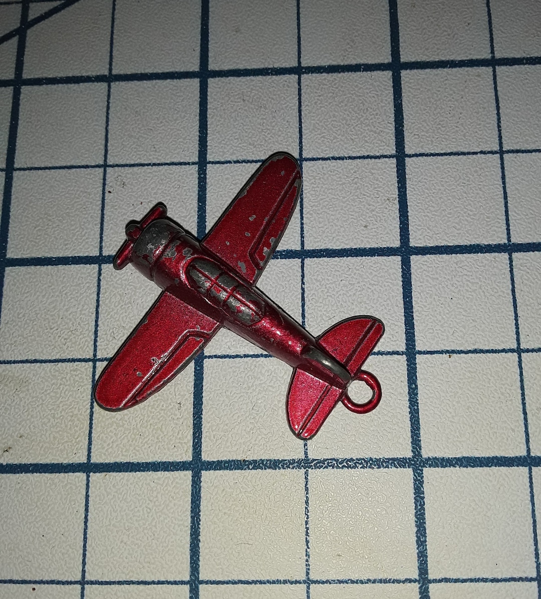 1920s Metal Red Airplane CRACKER JACK TOY Charm 1 Vintage Antique Prize ...