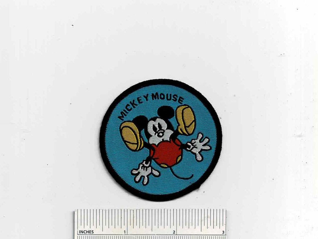 Retro MICKEY MOUSE Falling Walt Disney Sew-on Patch Cloth Quilt Vintage ...