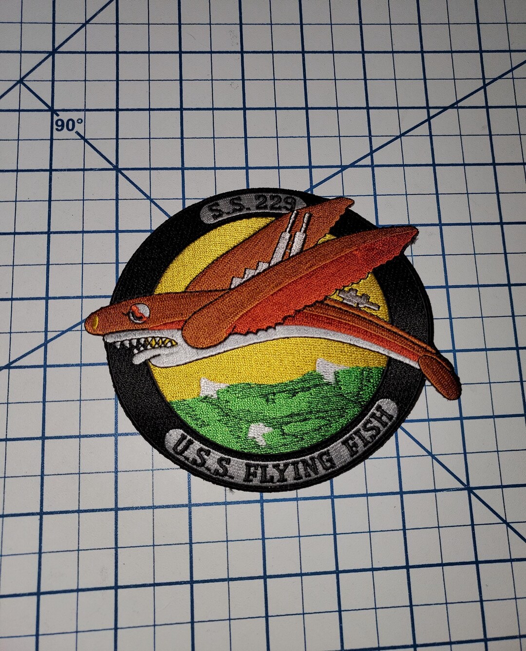 Repro Large WW2 Submarine Uss FLYING FISH SS-229 Iron-on Wwii Sub Boat ...