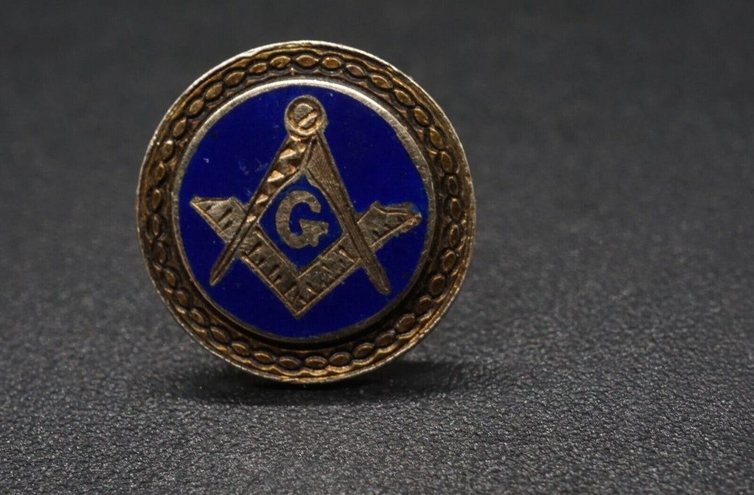 Orig 1940s Vintage 14K Solid Gold MASONS MASONIC Pin Badge Metal Button ...