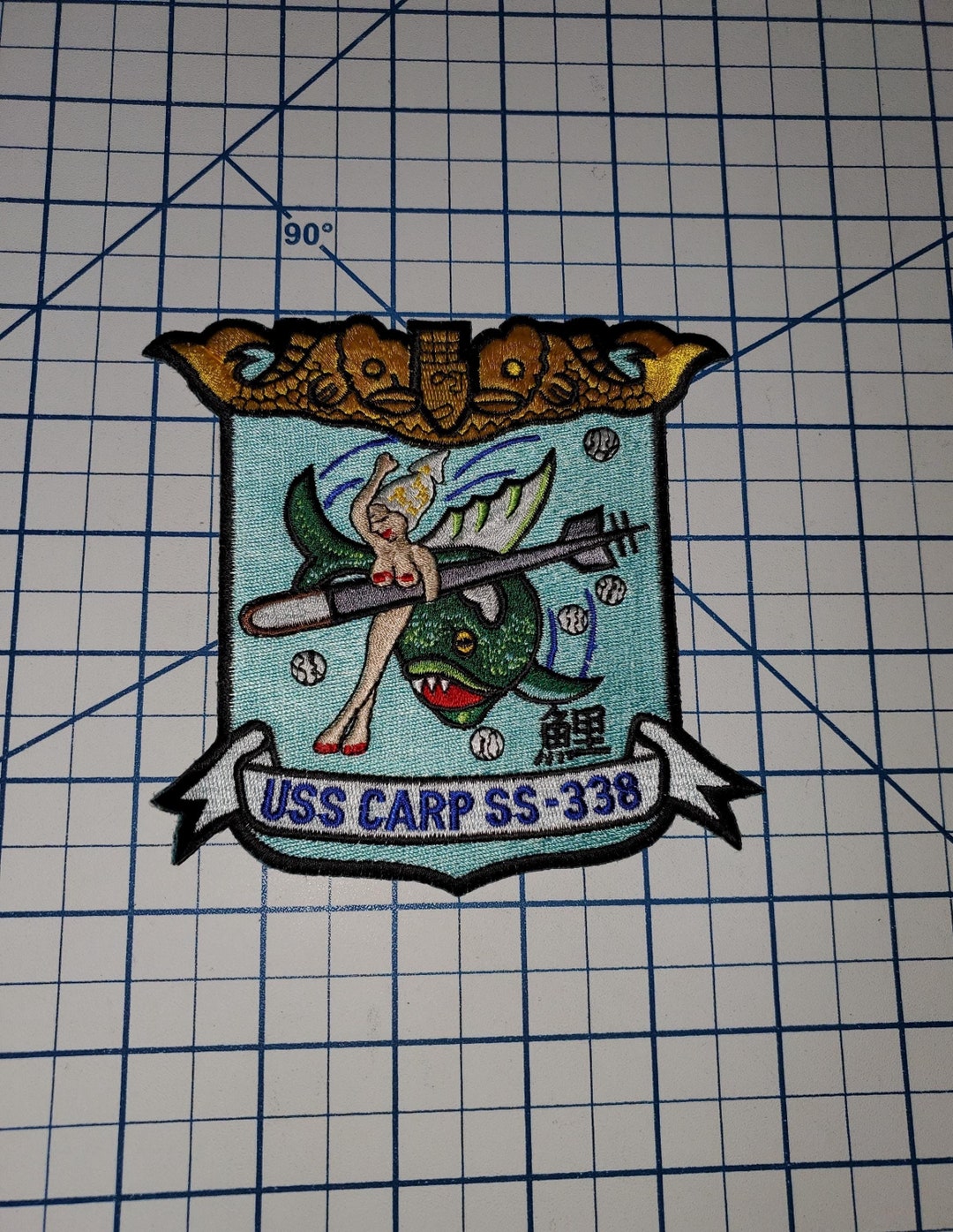 Repro Large WW2 Submarine USS CARP SS-338 Iron-on Wwii Sub Boat Us Navy ...