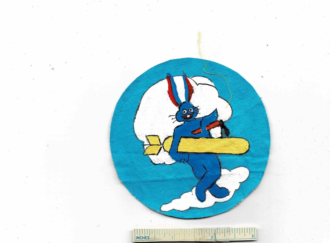 Repro WW2 BLUE BUNNY 324th Bomb Squadron Paint on Canvas USAAF Us Army ...