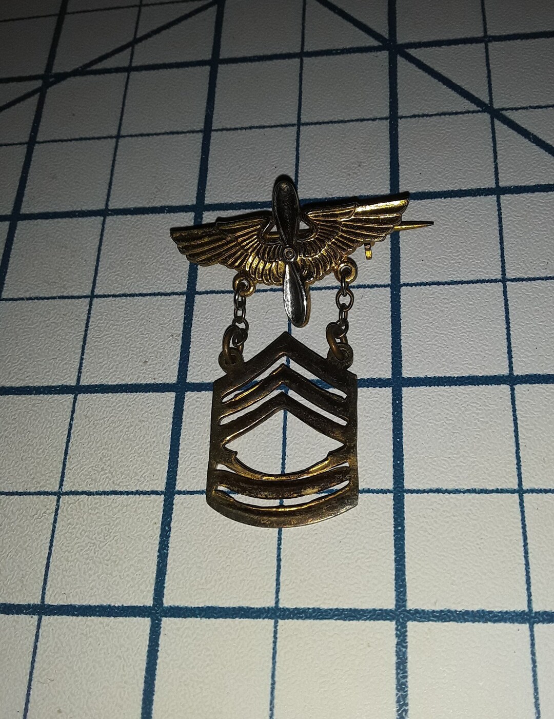 WW2 STERLING SILVER USAAF Sergeant 1st Class Aviation Homefront ...